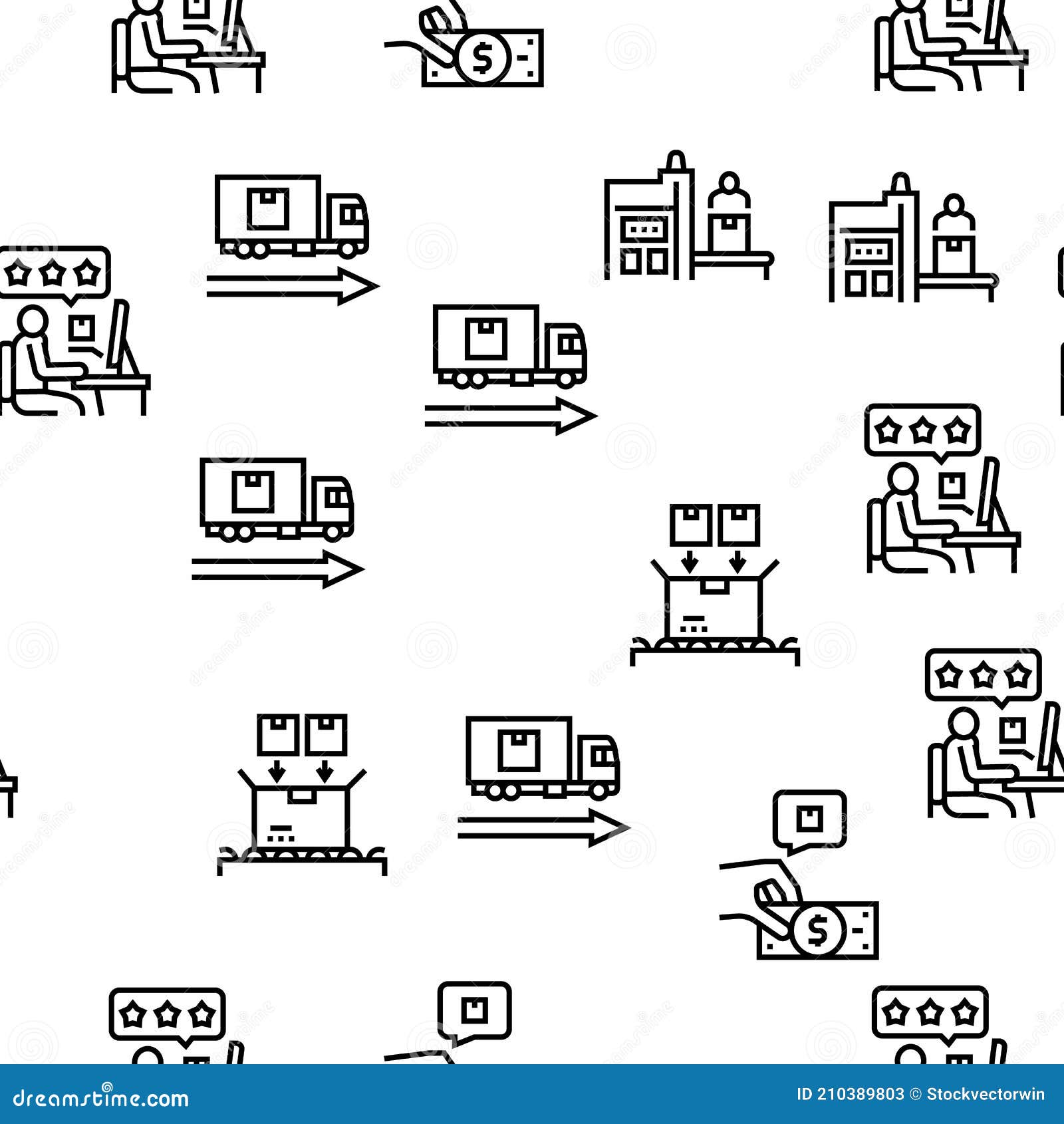 Industrial Process Vector Seamless Pattern Stock Vector - Illustration ...