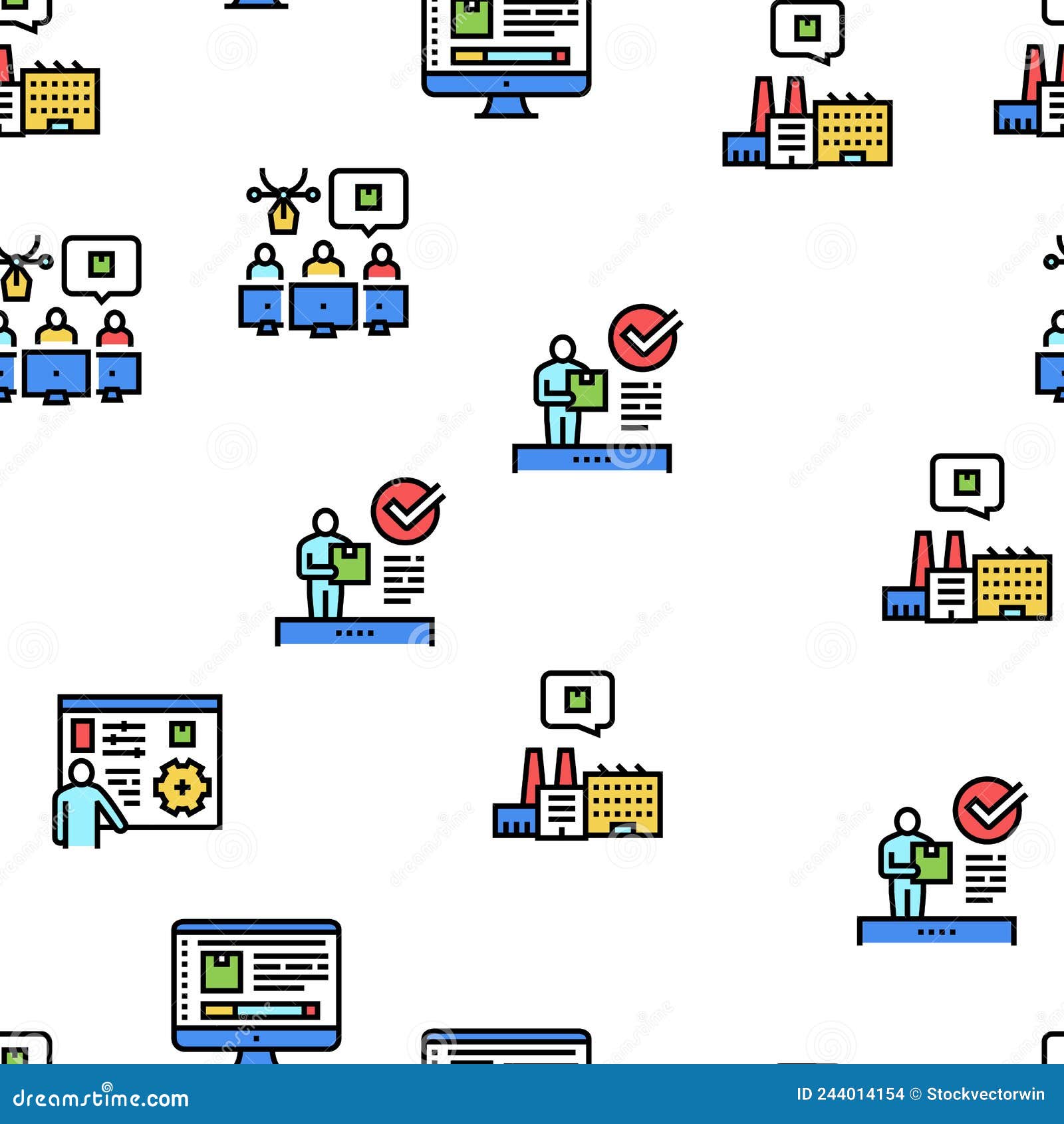 Industrial Process Vector Seamless Pattern Stock Vector - Illustration ...