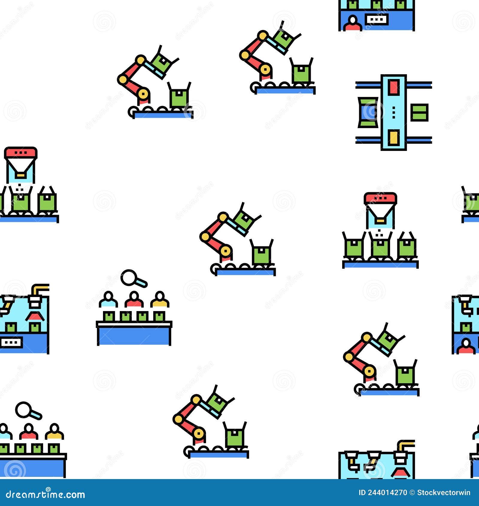 Industrial Process Vector Seamless Pattern Stock Illustration ...