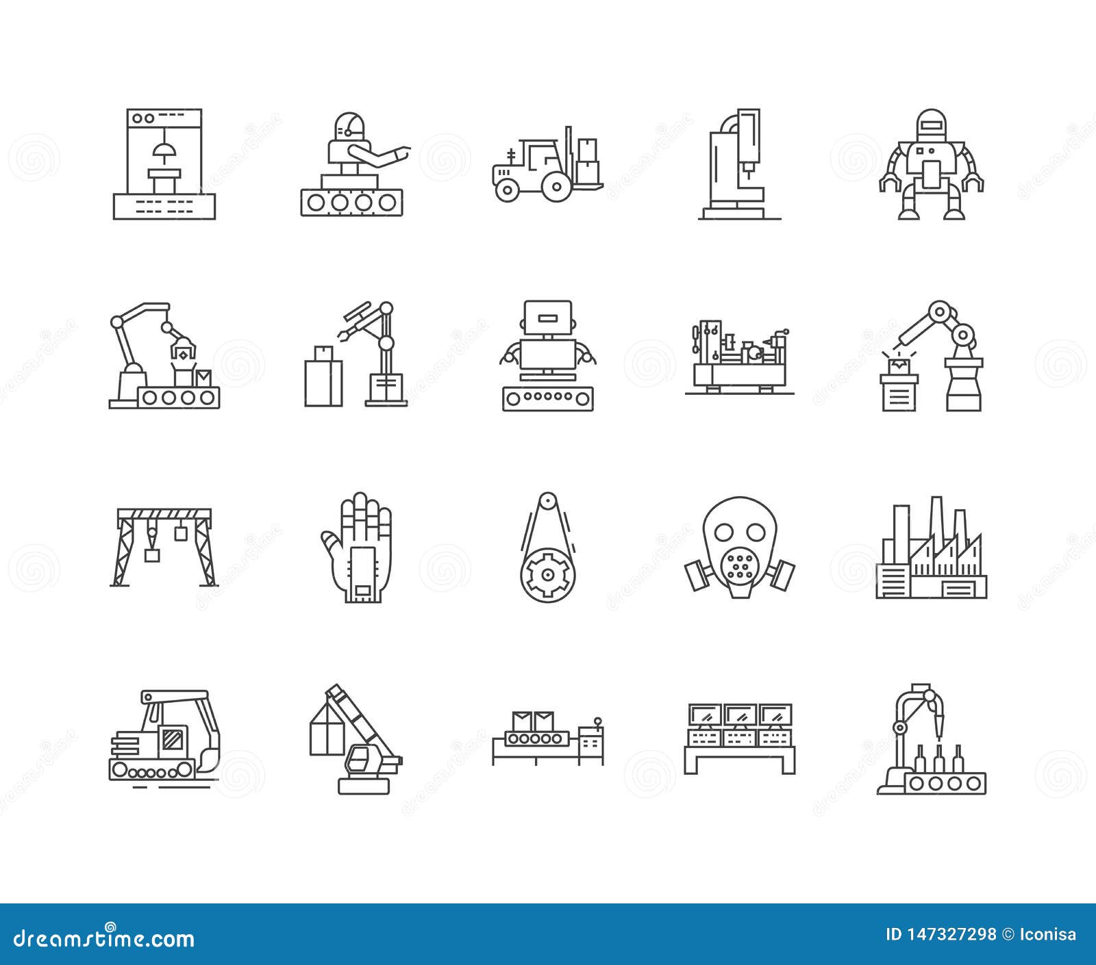 Industrial Processes Line Icons, Signs, Vector Set, Outline ...