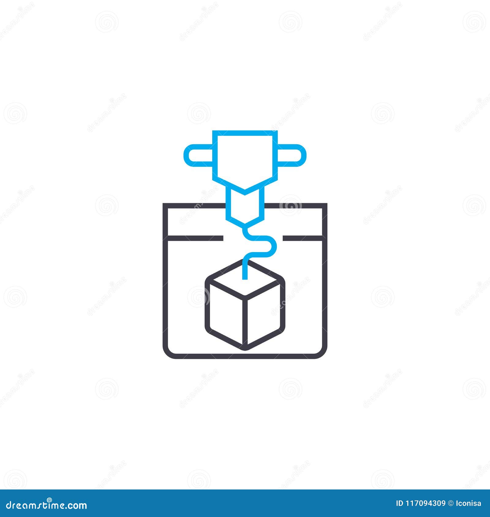 Industrial Processing Linear Icon Concept. Industrial Processing Line ...