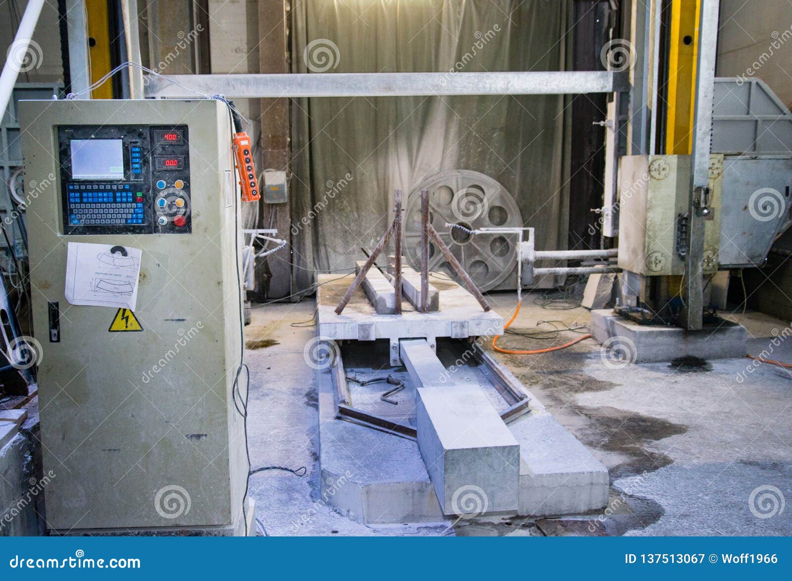 Industrial Processing of Natural Stone. Dashboard in Production Stock ...