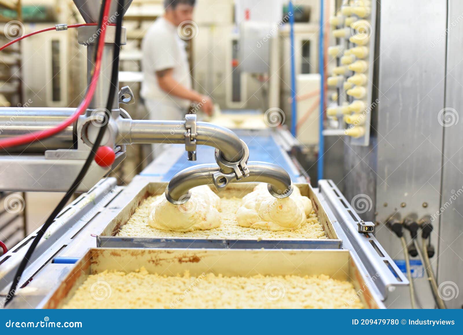 Industrial Production of Cakes and Tarts in a Large Bakery on an ...