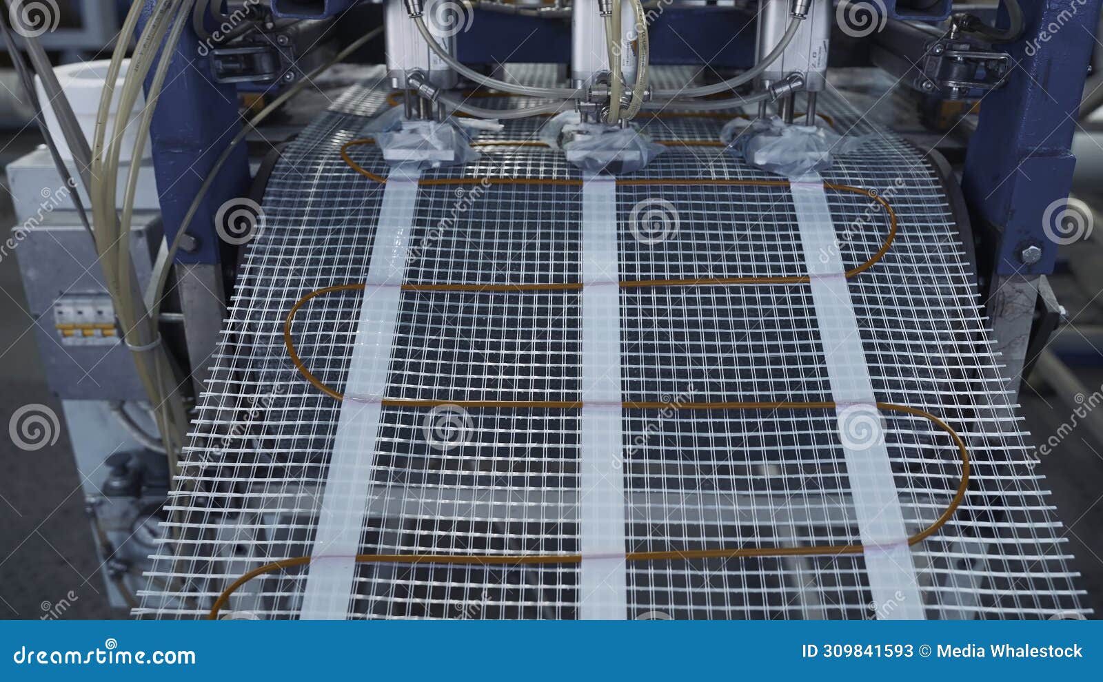 Industrial Production of Plastic Mesh. Creative. Winding of Industrial ...