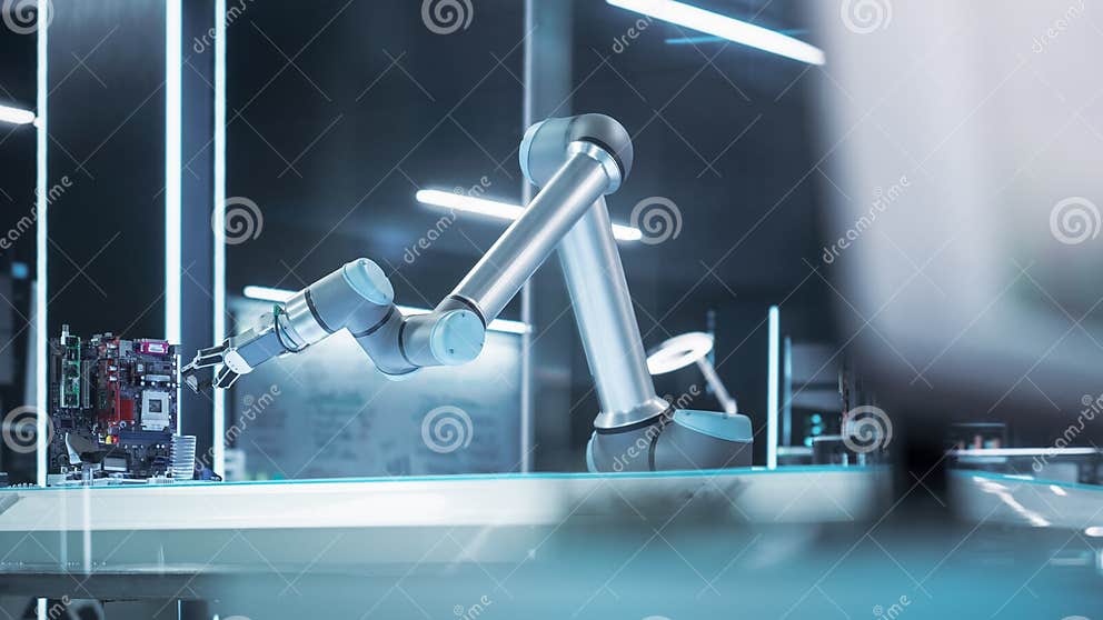 Industrial Programmable Robotic Arm in a Factory Development Facility ...