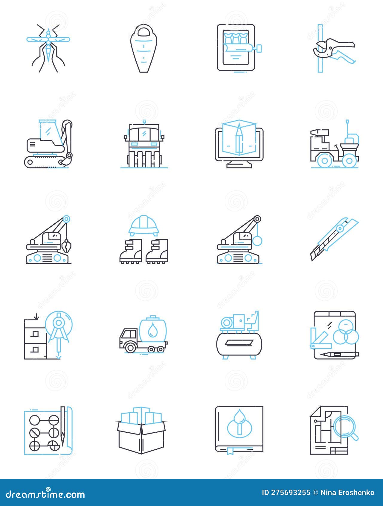 Industrial Progress Linear Icons Set. Automation, Innovation ...
