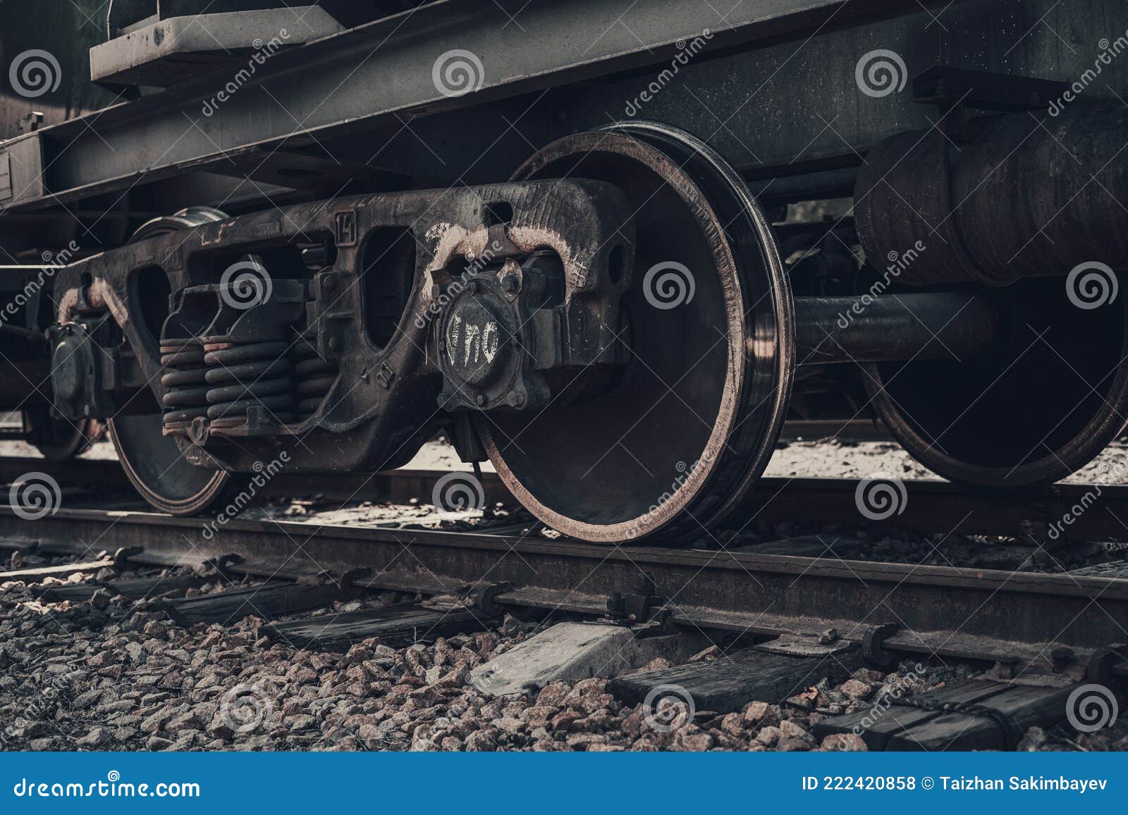 Industrial Rail Train Wheels Closeup Stock Photo - Image of steel ...
