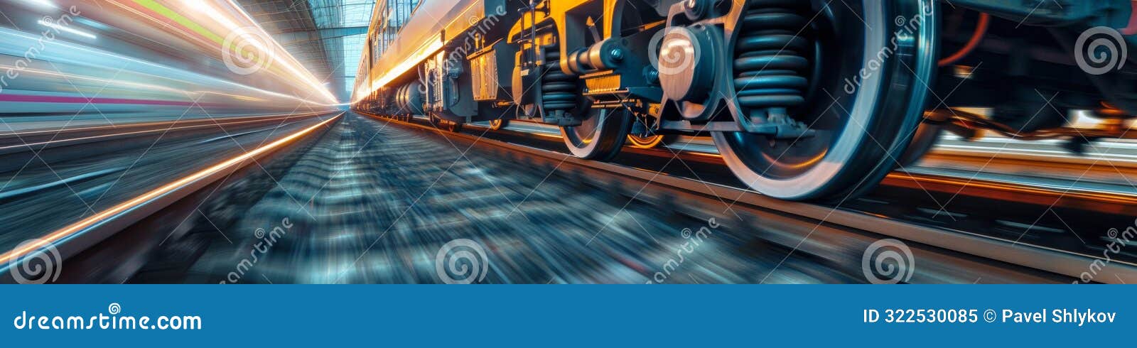 Industrial Rail Train Wheels Closeup Motion Technology Perspective ...