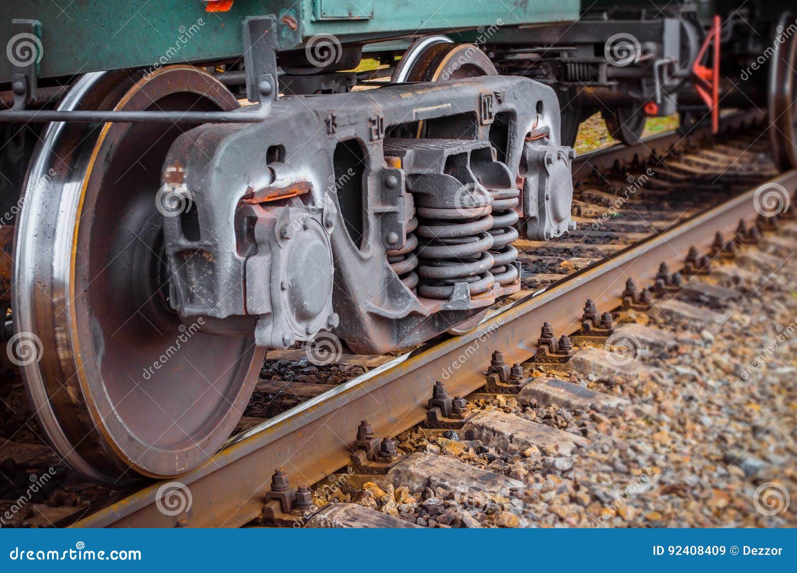 Industrial Rail Train Wheels Closeup Technology Train Rail Road. Stock ...