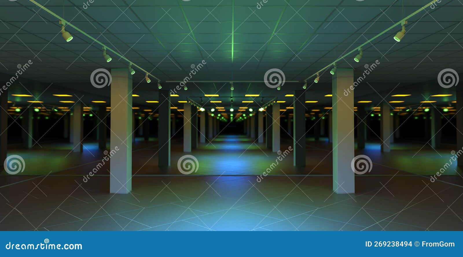 Industrial Realistic Hangar Car Parking, Underground Garage Warehouse ...