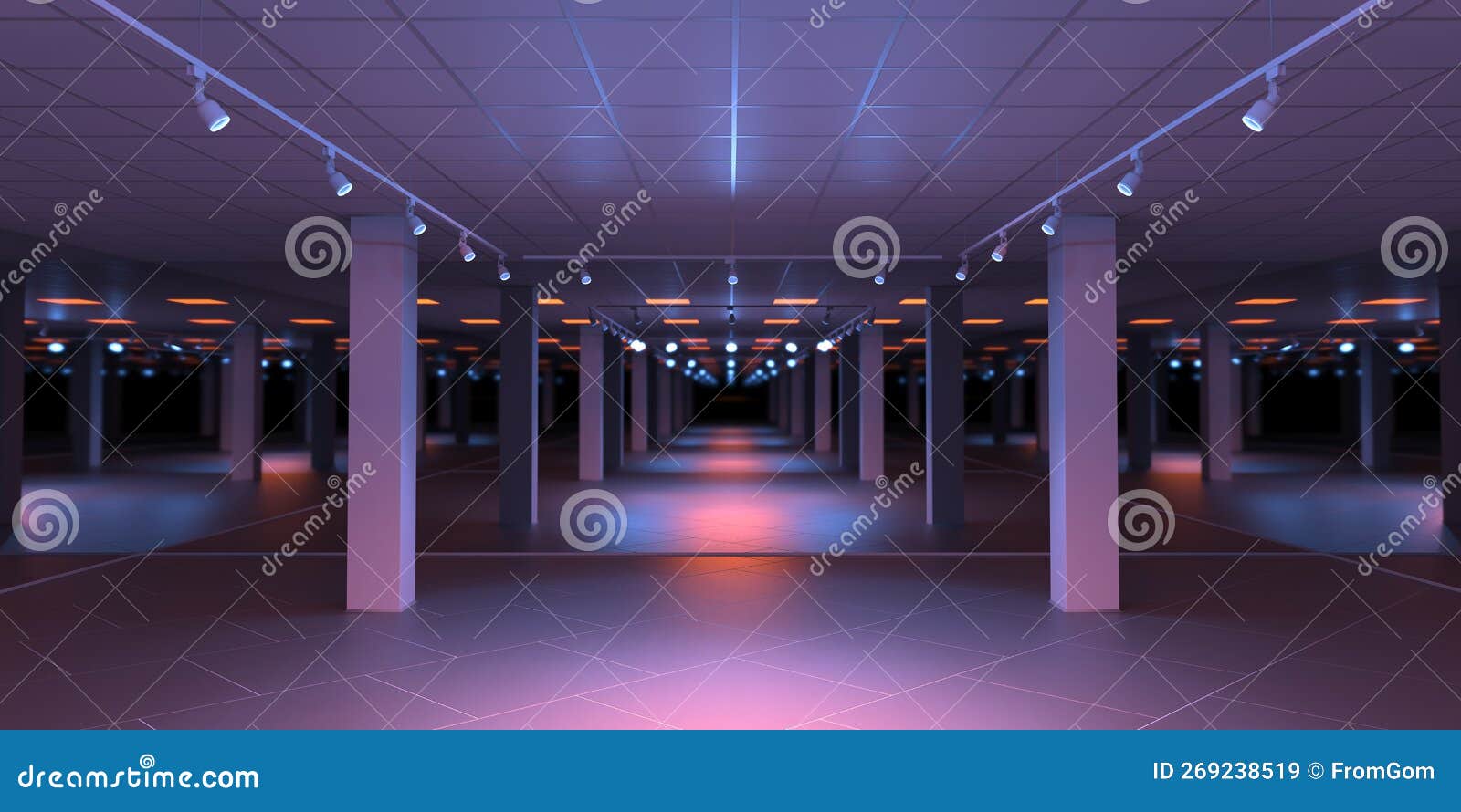 Industrial Realistic Hangar Car Parking, Underground Garage Warehouse ...