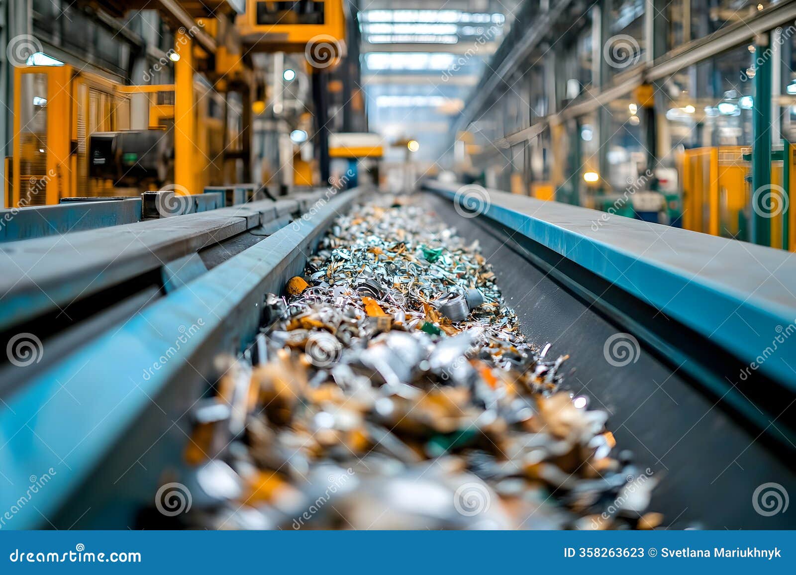 Industrial Recycling Plant with Conveyor Sorting Mixed Metals in Large ...