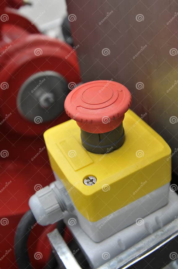 Industrial red button stock image. Image of stop, work - 5485979