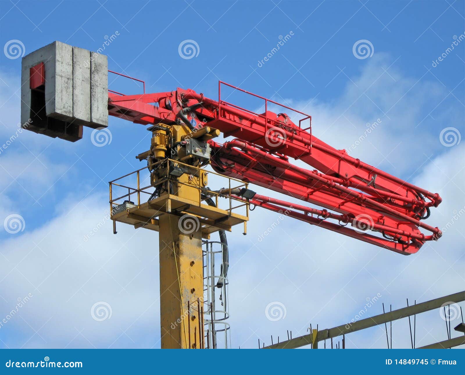 Industrial Red Crane, Construction Site, Stock Image - Image of ...
