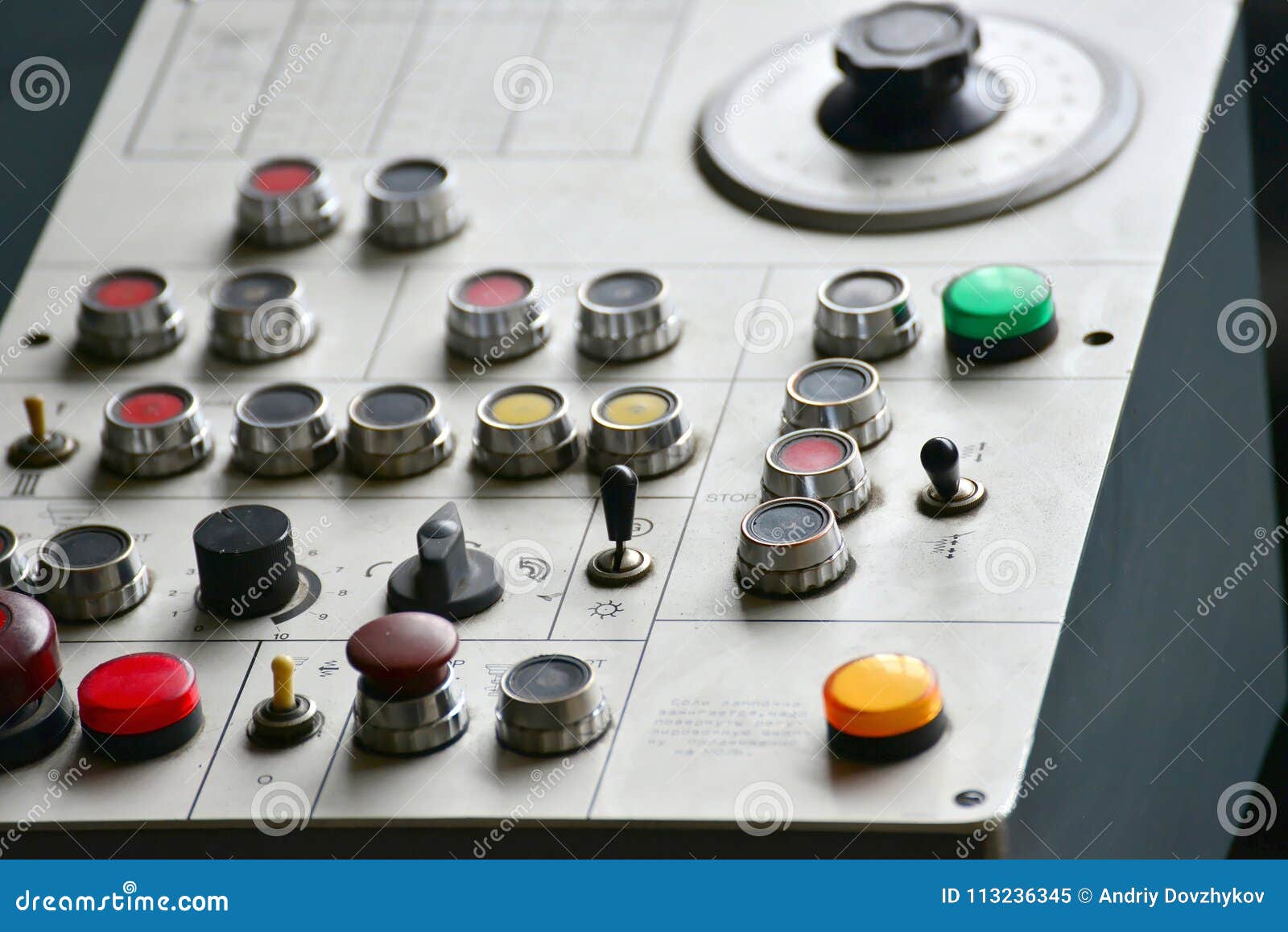 Industrial Remote Control of Machinery with Different Buttons. Stock ...