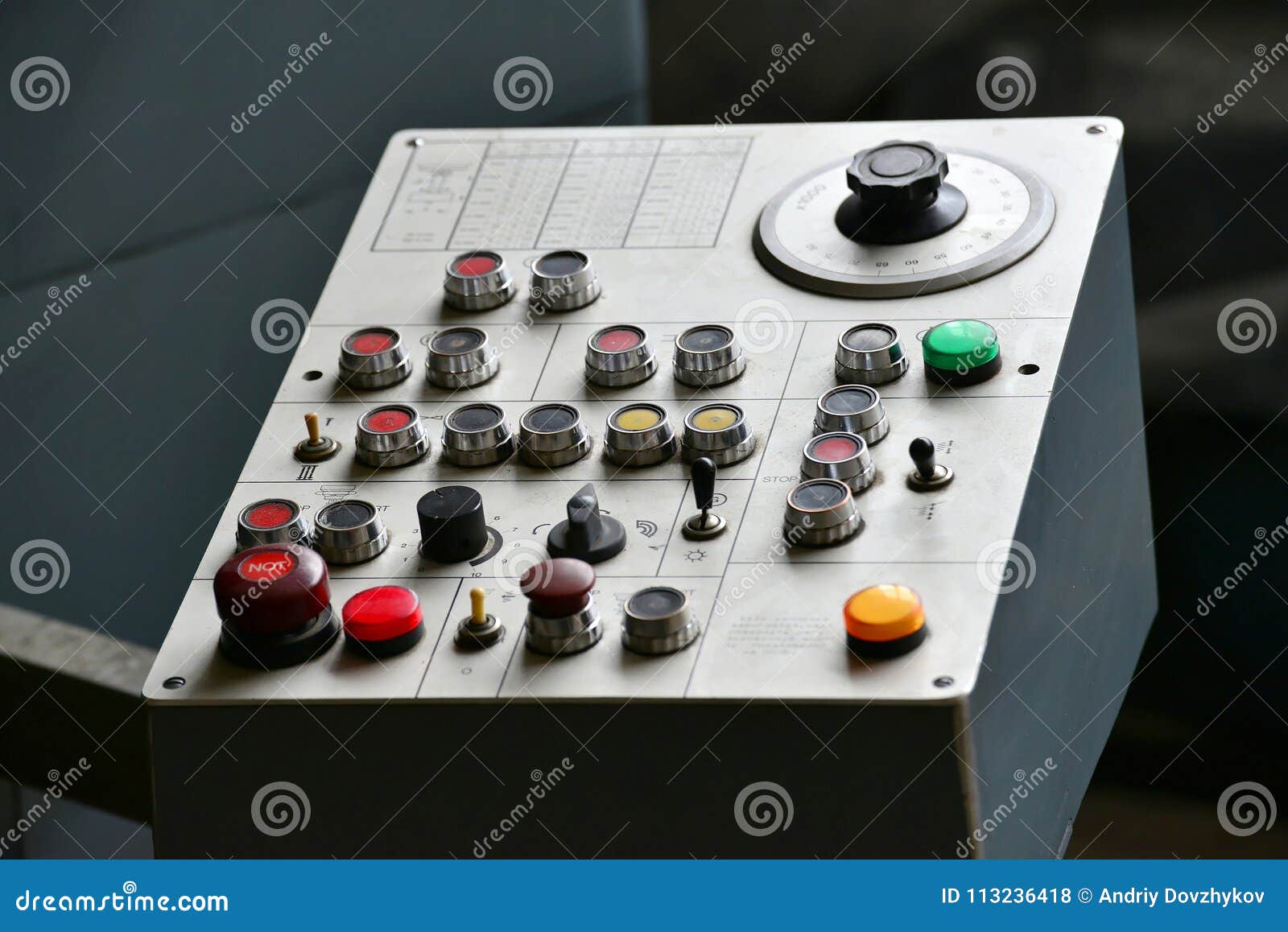 Industrial Remote Control of Machinery with Different Buttons. Stock ...