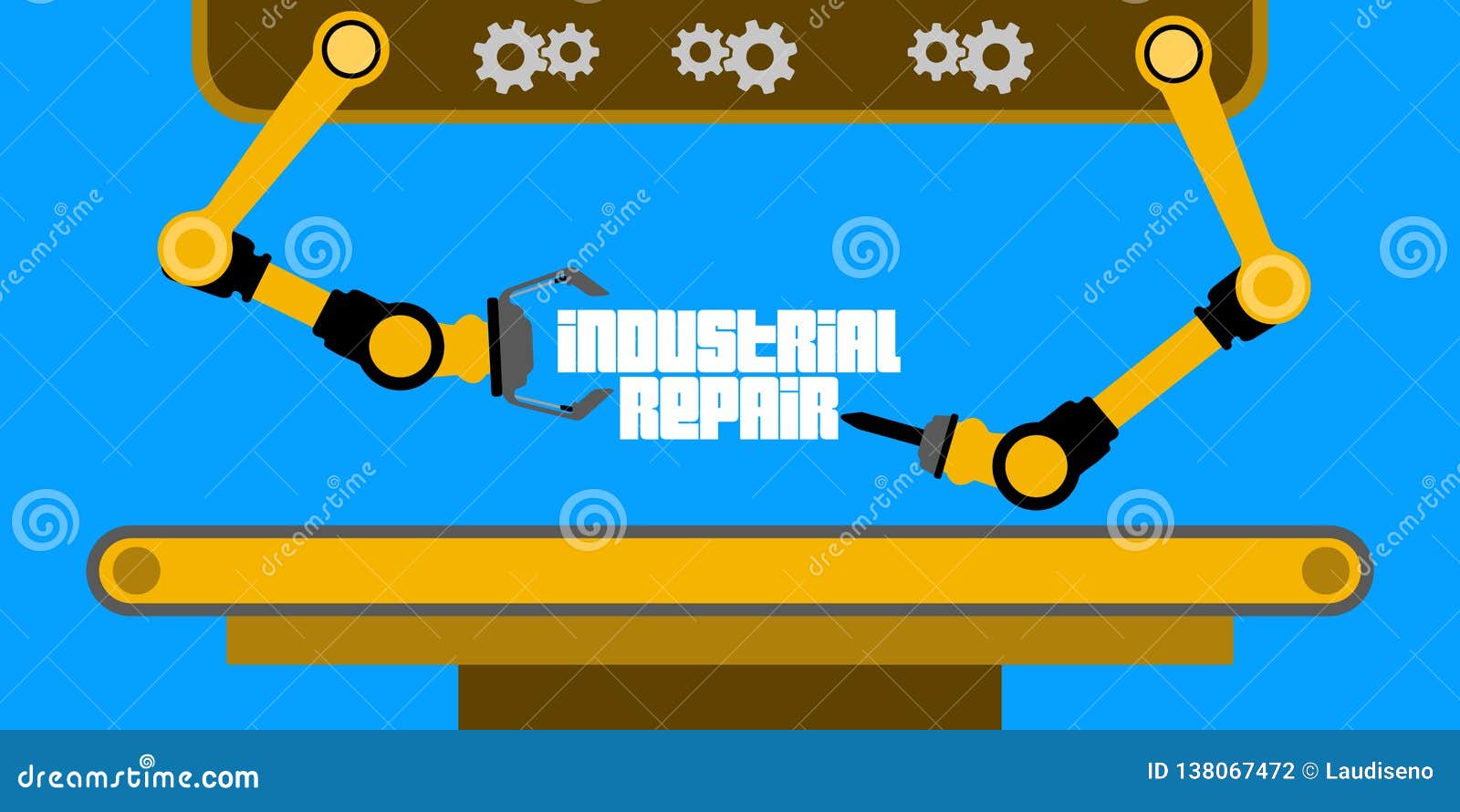 Industrial repair banner stock vector. Illustration of manufacturing ...