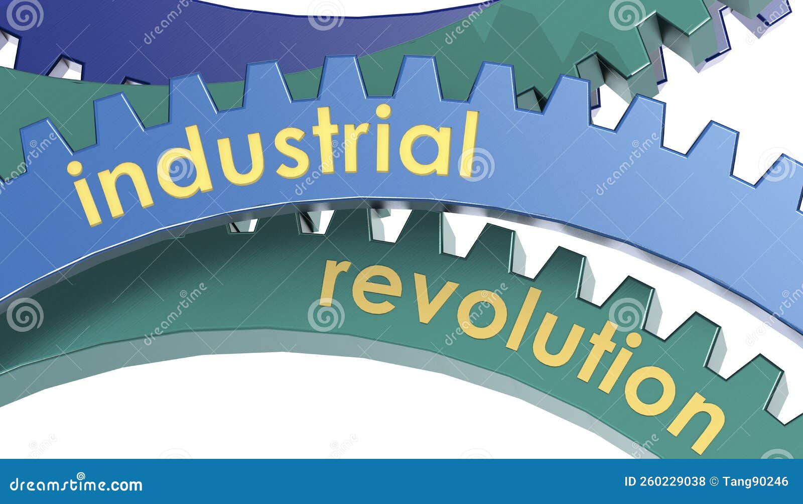 Industrial Revolution on Blue Cogs Isolated Stock Illustration ...