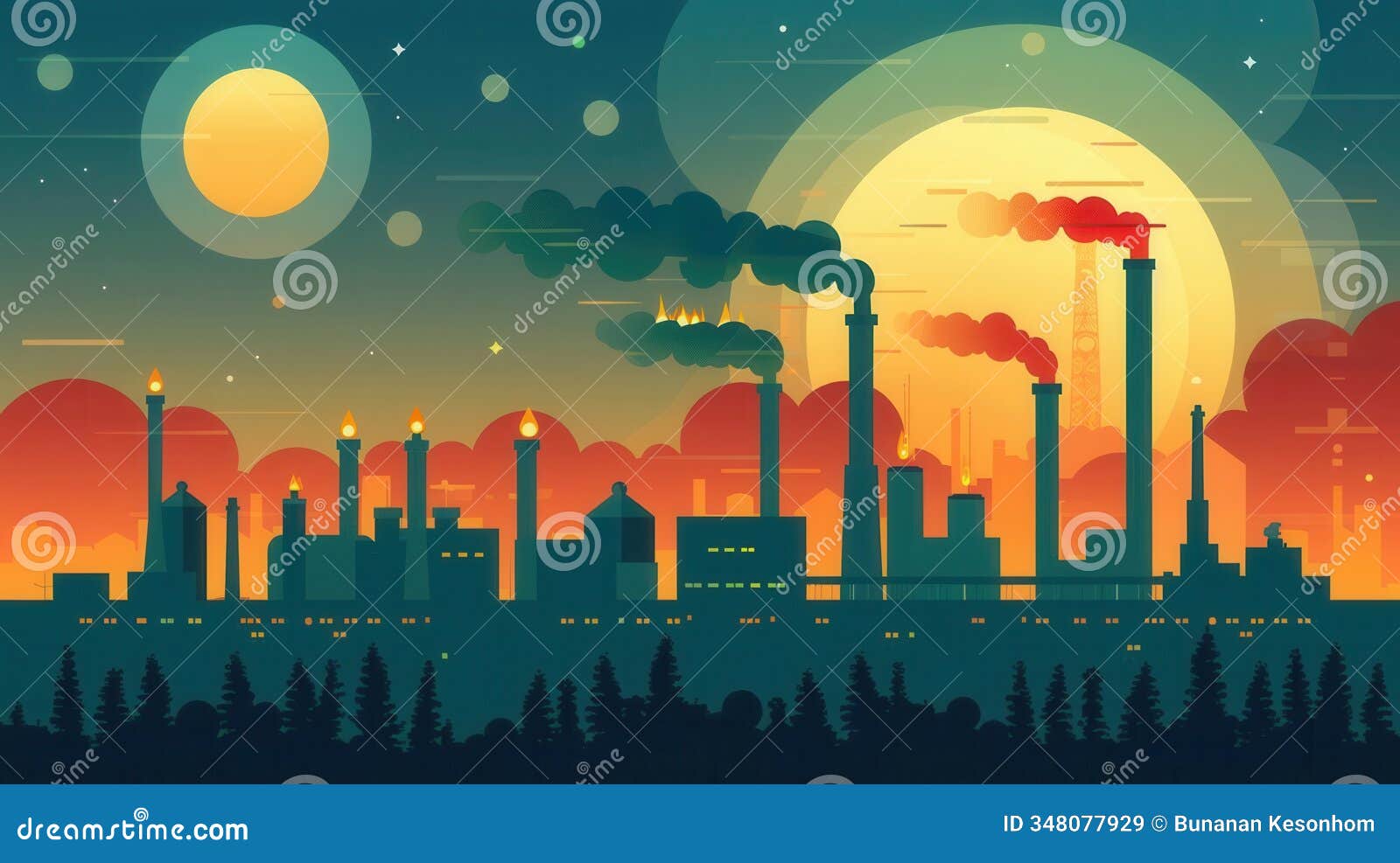 The Industrial Revolution Changed the World Stock Illustration ...