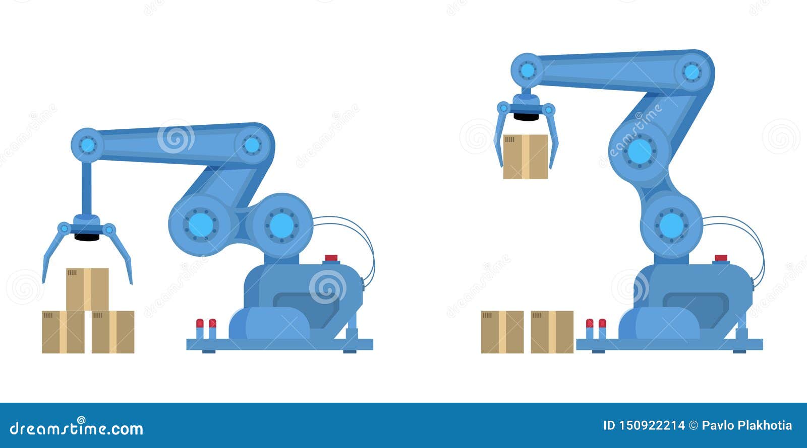 Industrial Robot Arm Flat Vector Illustration Stock Vector ...