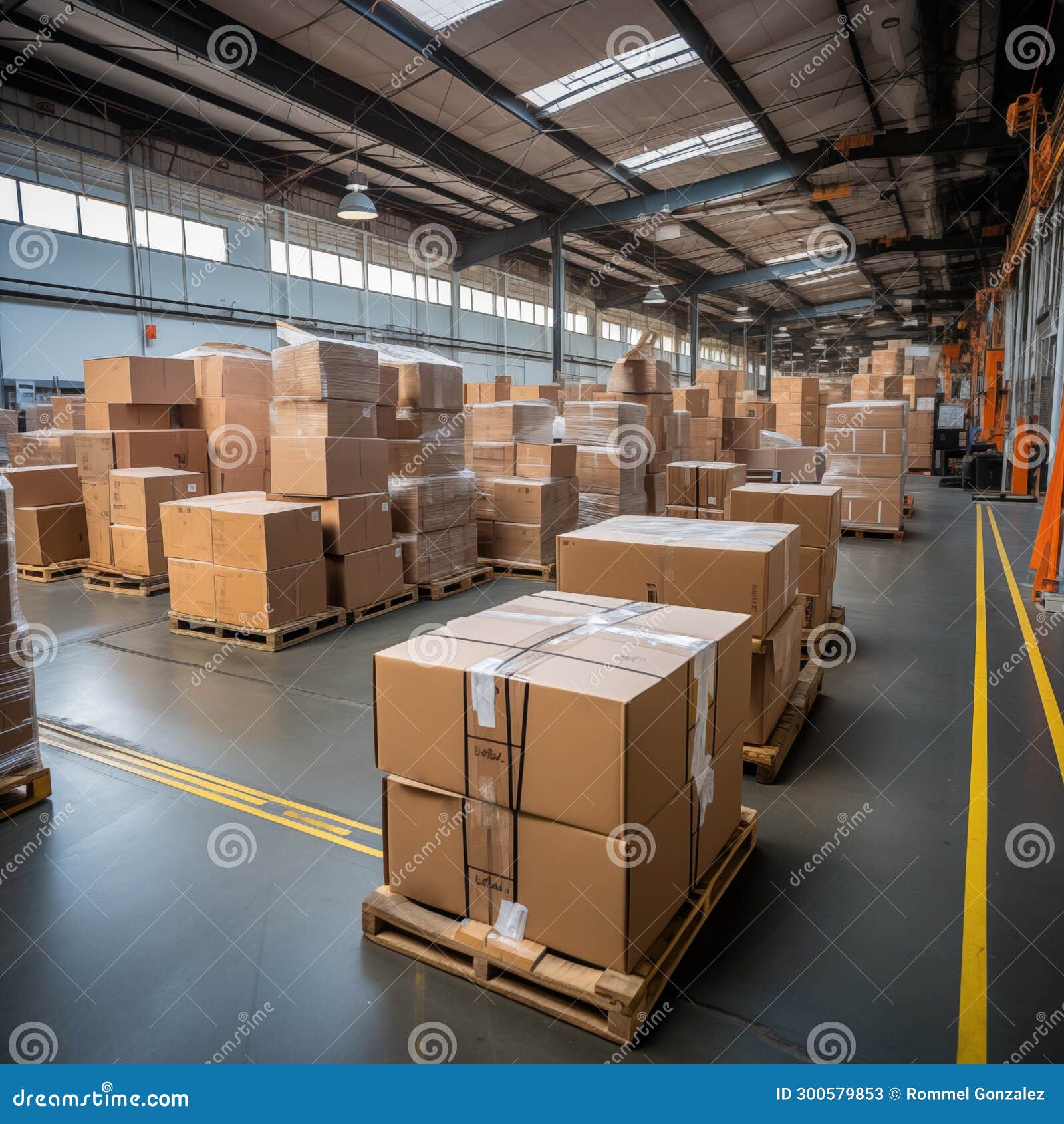 Stack of Cartons at Logistics Warehouse, Warehouse Full of Cardboard ...