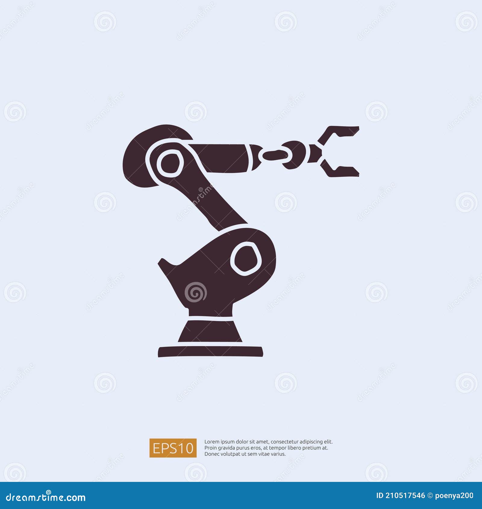 Industrial Robot Arm Machine Doodle Icon. Engineering Related Doodle ...