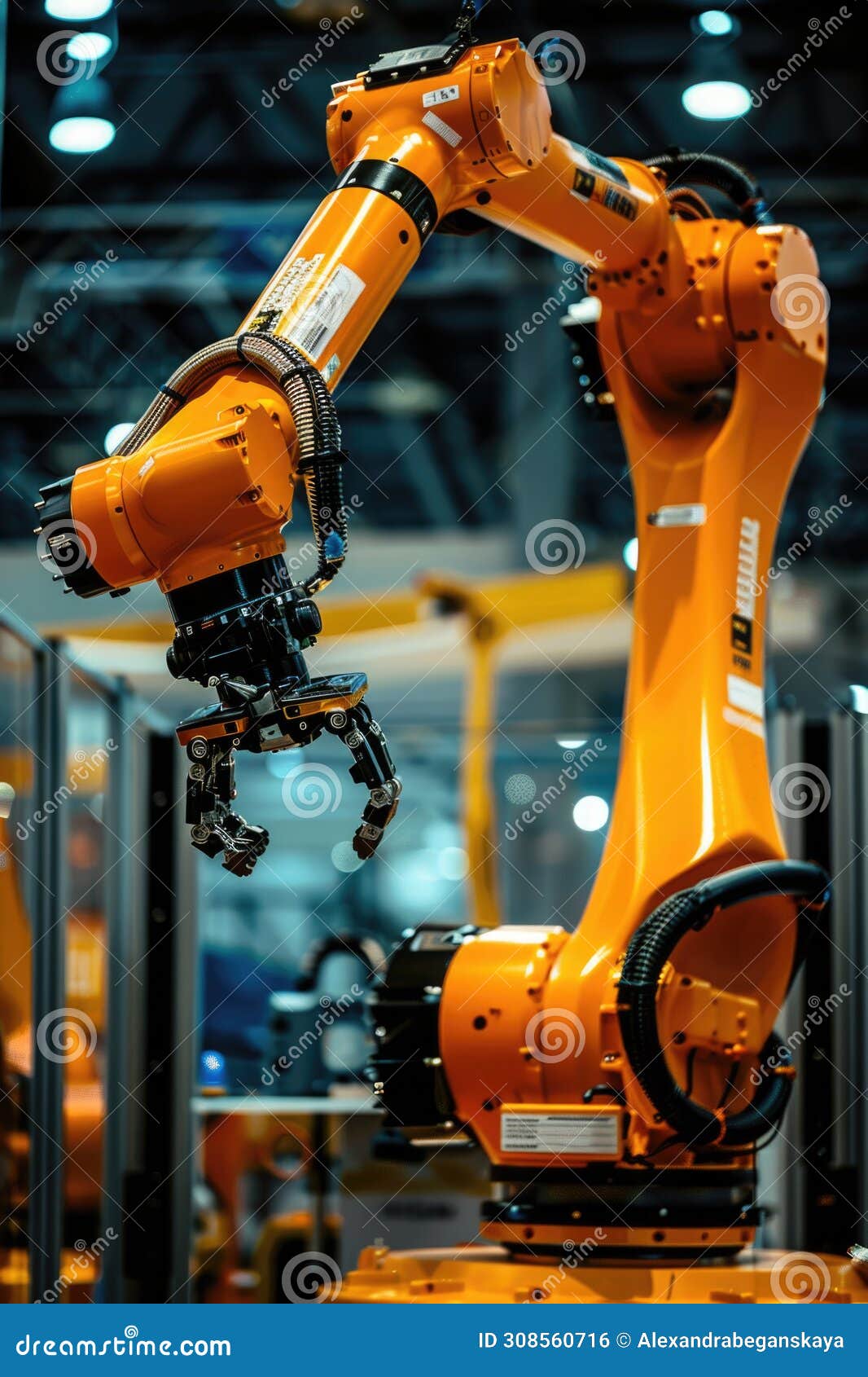 Industrial Robot Arm in Manufacturing. Precision Automation Technology ...