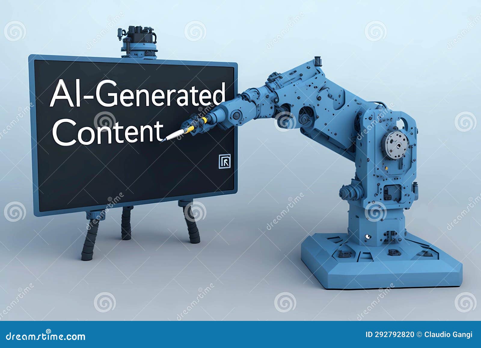 Industrial Robot Arm Writing the Text Stock Illustration - Illustration ...