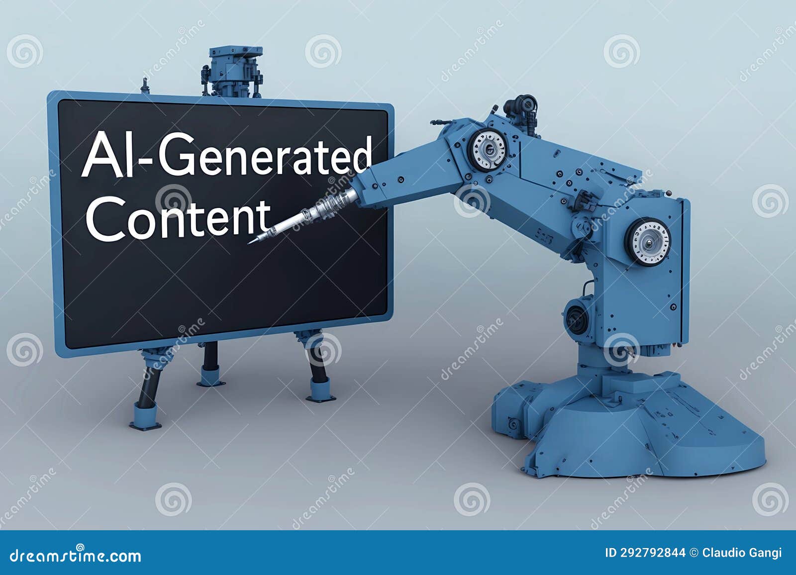 Industrial Robot Arm Writing the Text Stock Illustration - Illustration ...