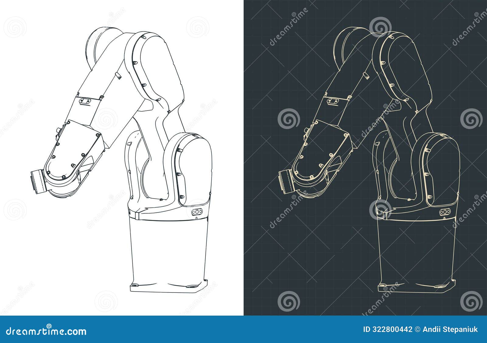 Industrial Robot Blueprints Stock Vector - Illustration of equipment ...