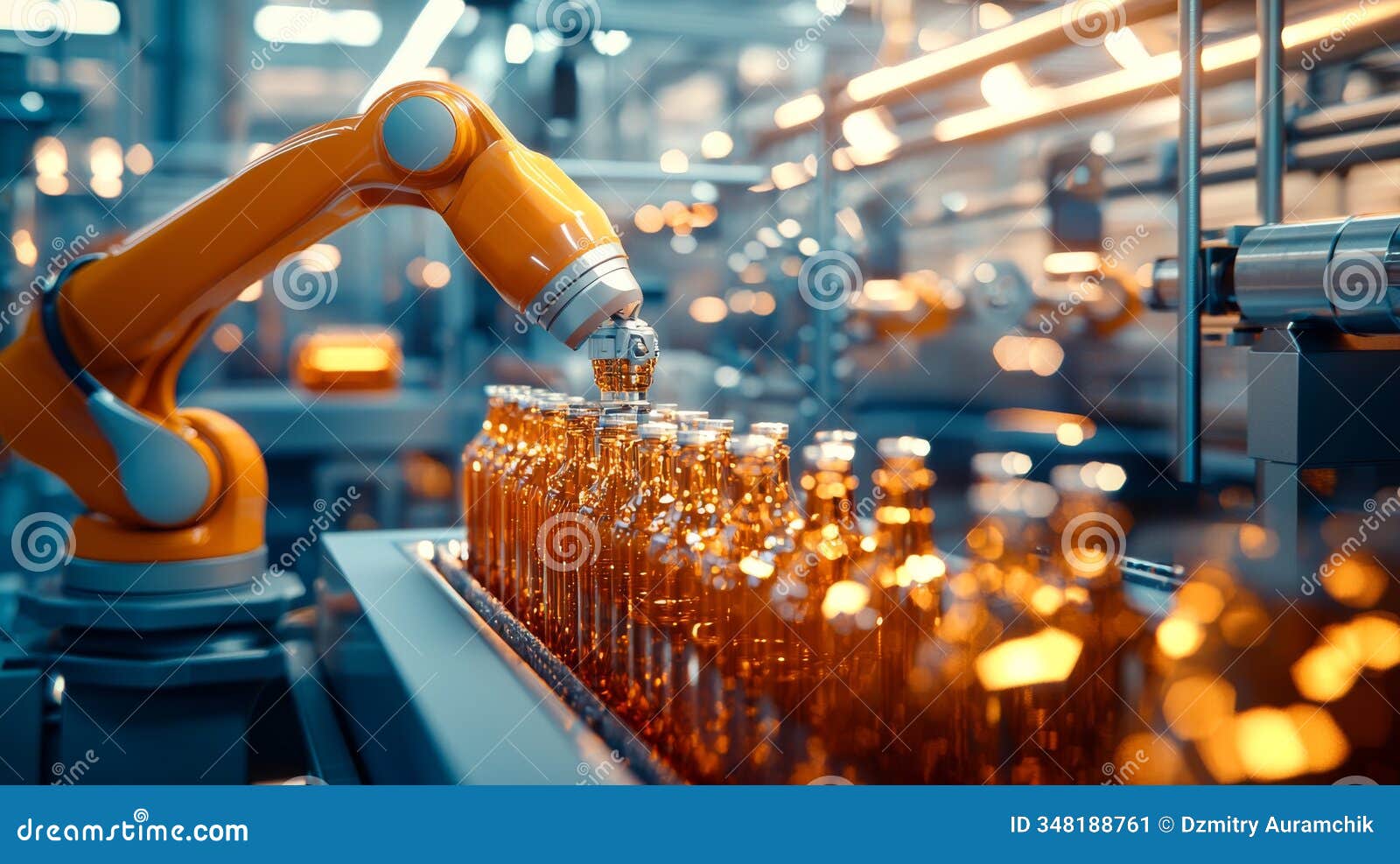 An Industrial Robot in a Factory, Modern Manufacturing Technology Stock ...