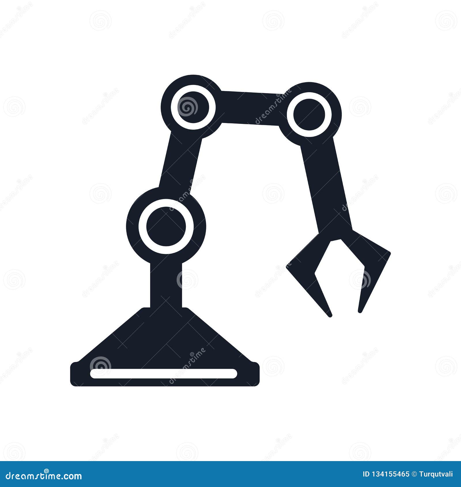 Industrial Robot Icon Vector Sign And Symbol Isolated On White