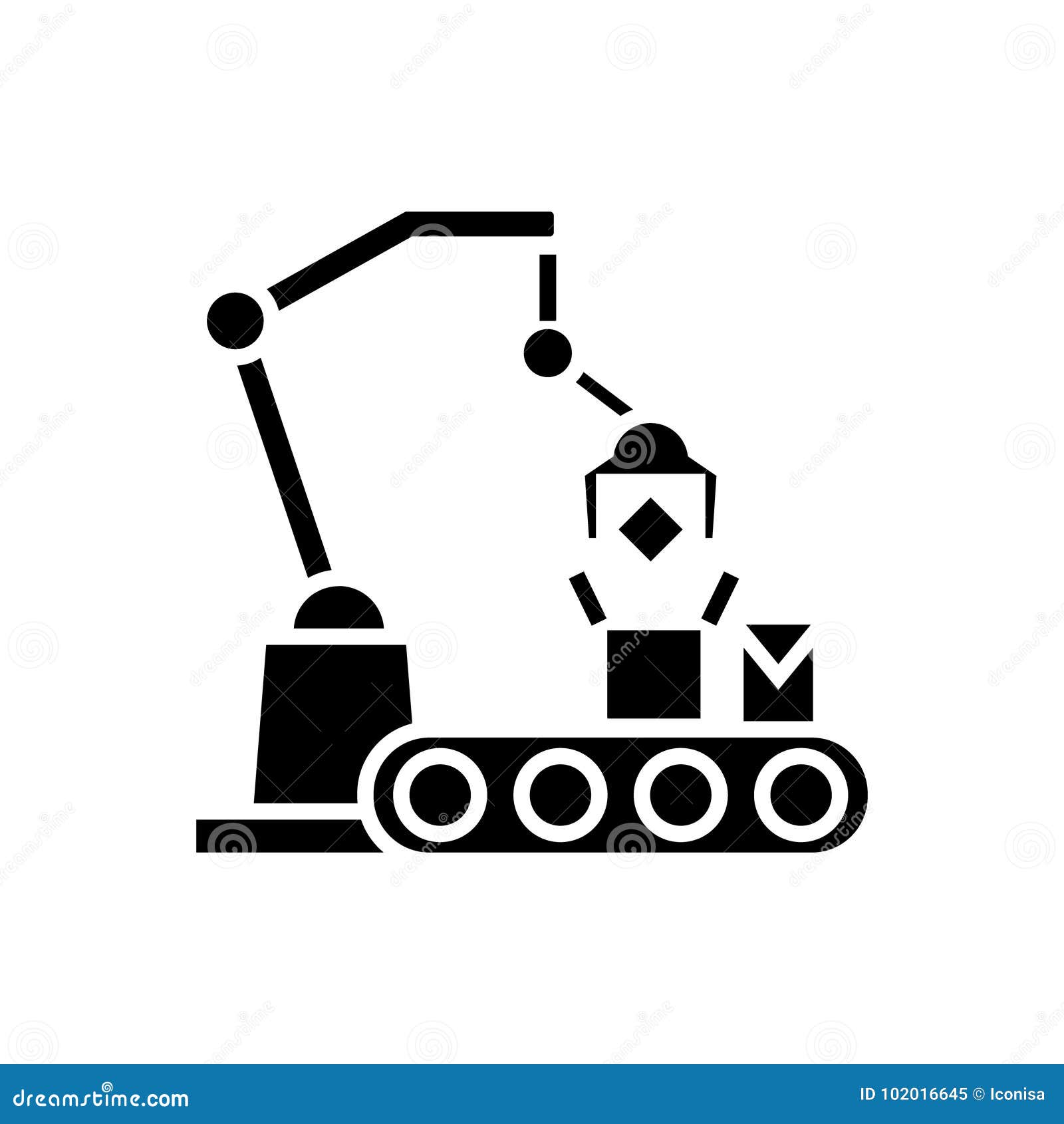 Industrial Robot Line Icon, Vector Illustration, Black Sign on Isolated ... Industrial Robot Line Icon, Vector Illustration, Black Sign on Isolated ...