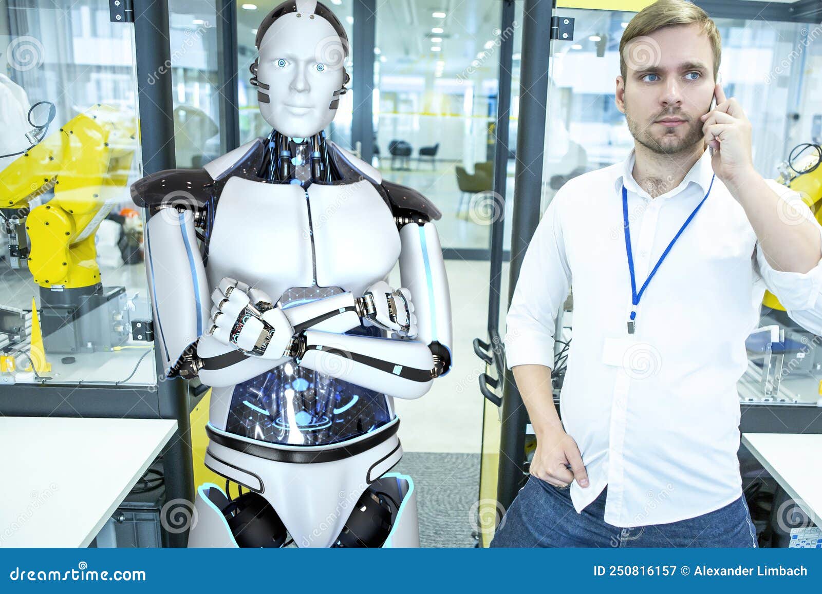 Industrial Robot Maintenance Stock Image - Image of production ...