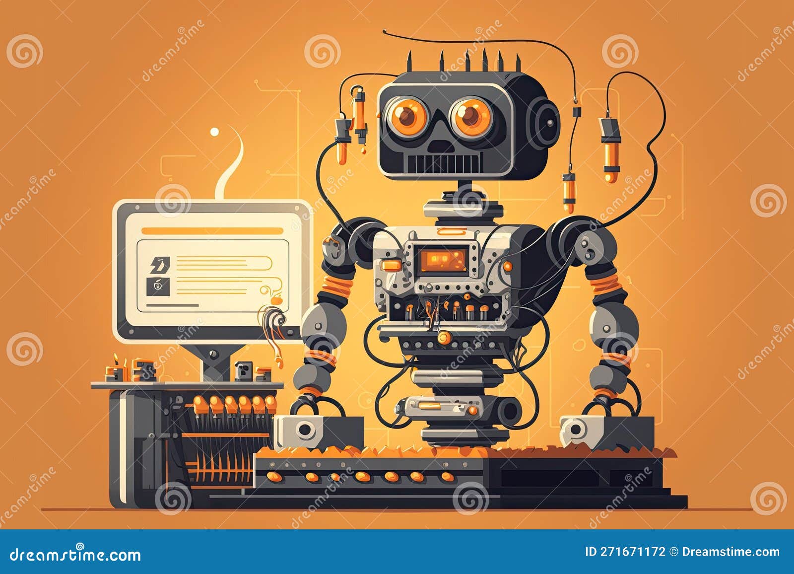 Industrial Robot with Programming Arm in an Automation System Stock ...