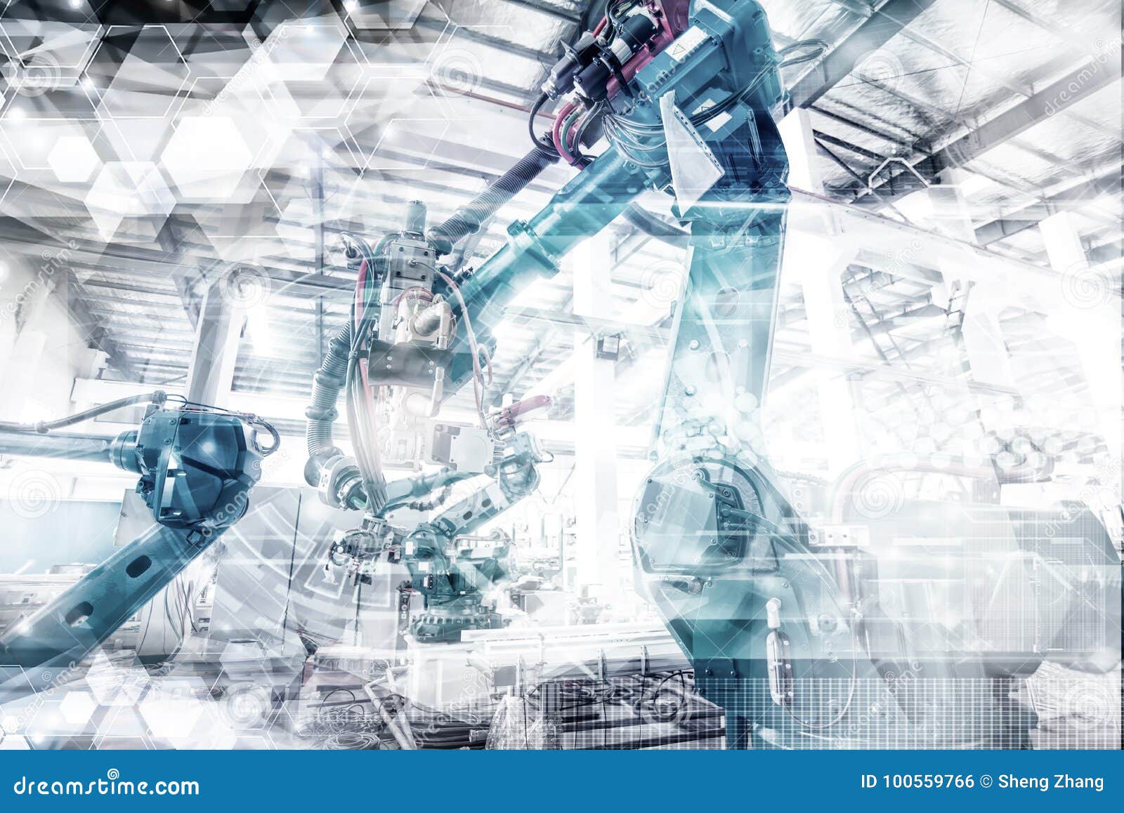 An Industrial Robot in a Workshop Stock Photo - Image of factory ...