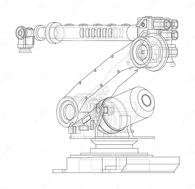 Industrial Robotic Arm Stock Illustration Illustration Of Assembly 270751642