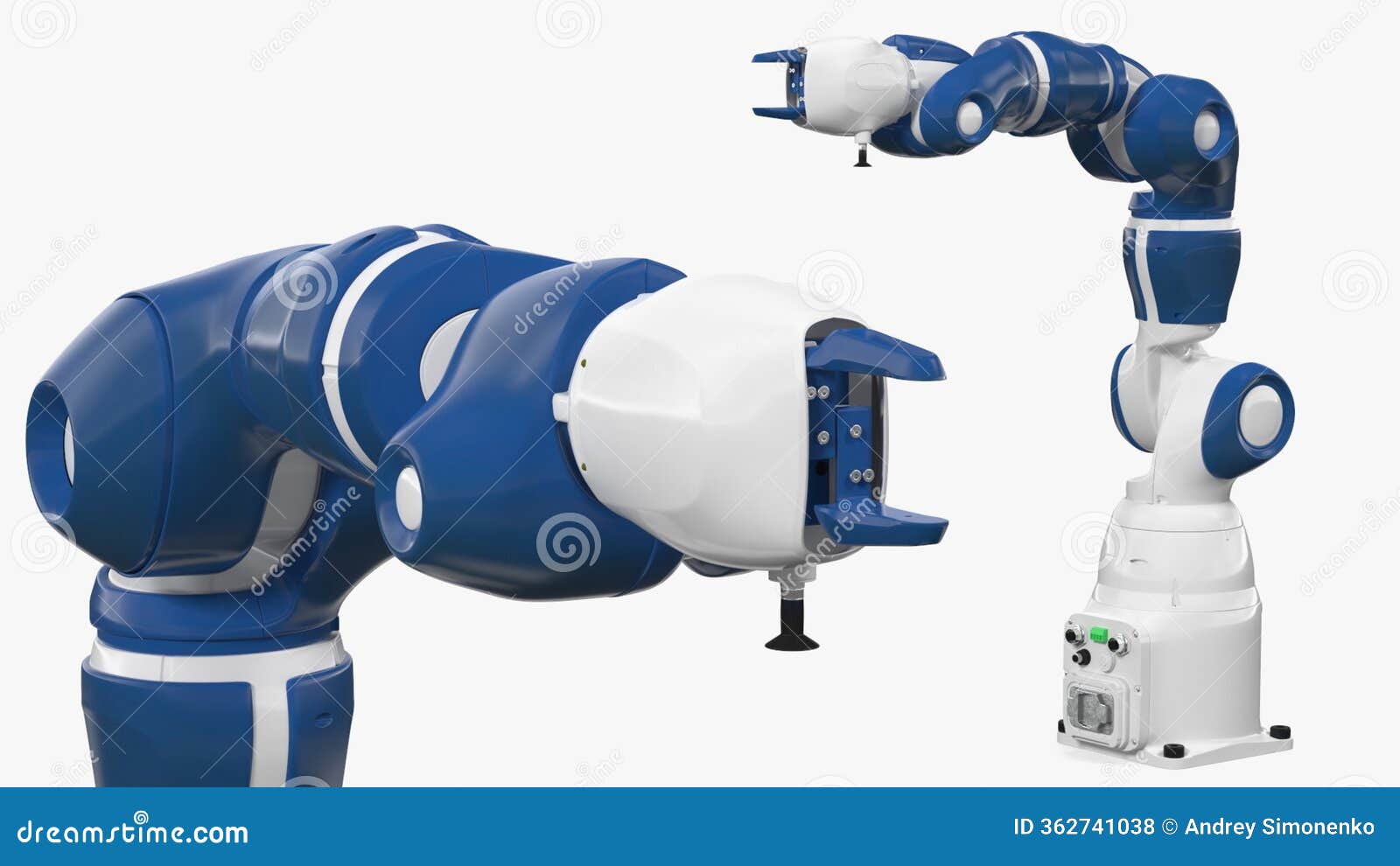 Industrial Robotic Arm with Gripper Attachment Design Stock Photo ...