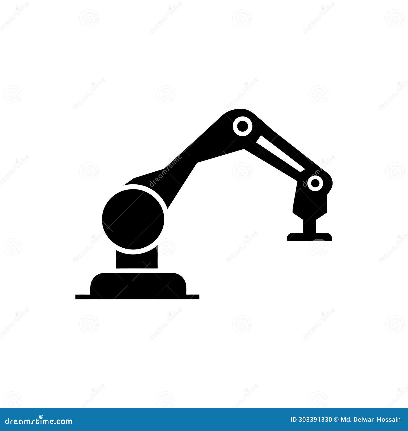 Industrial Robotic Arm Icon Stock Vector - Illustration of symbol, sign ...