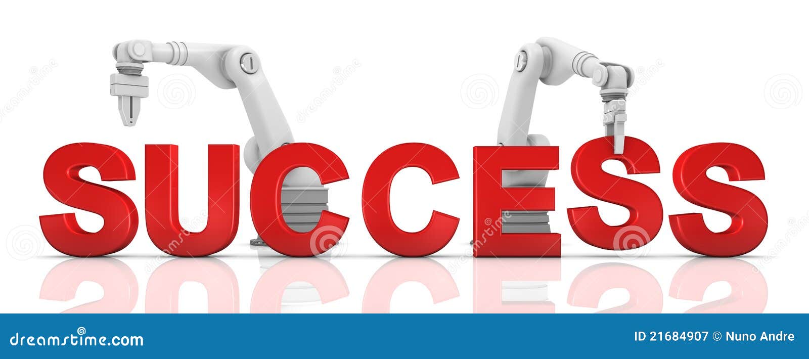 Industrial Robotic Arms Building SUCCESS Word Stock Illustration ...