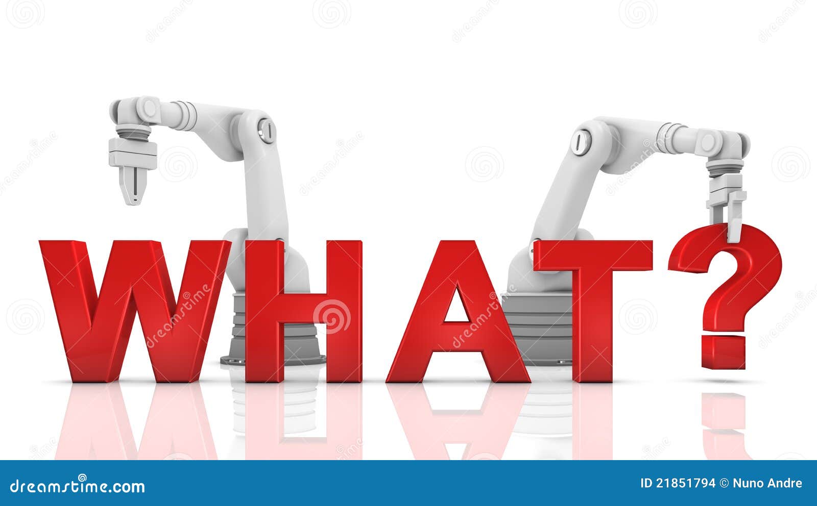 What Word Text And Question Mark Red Text 3d Letters In White ...