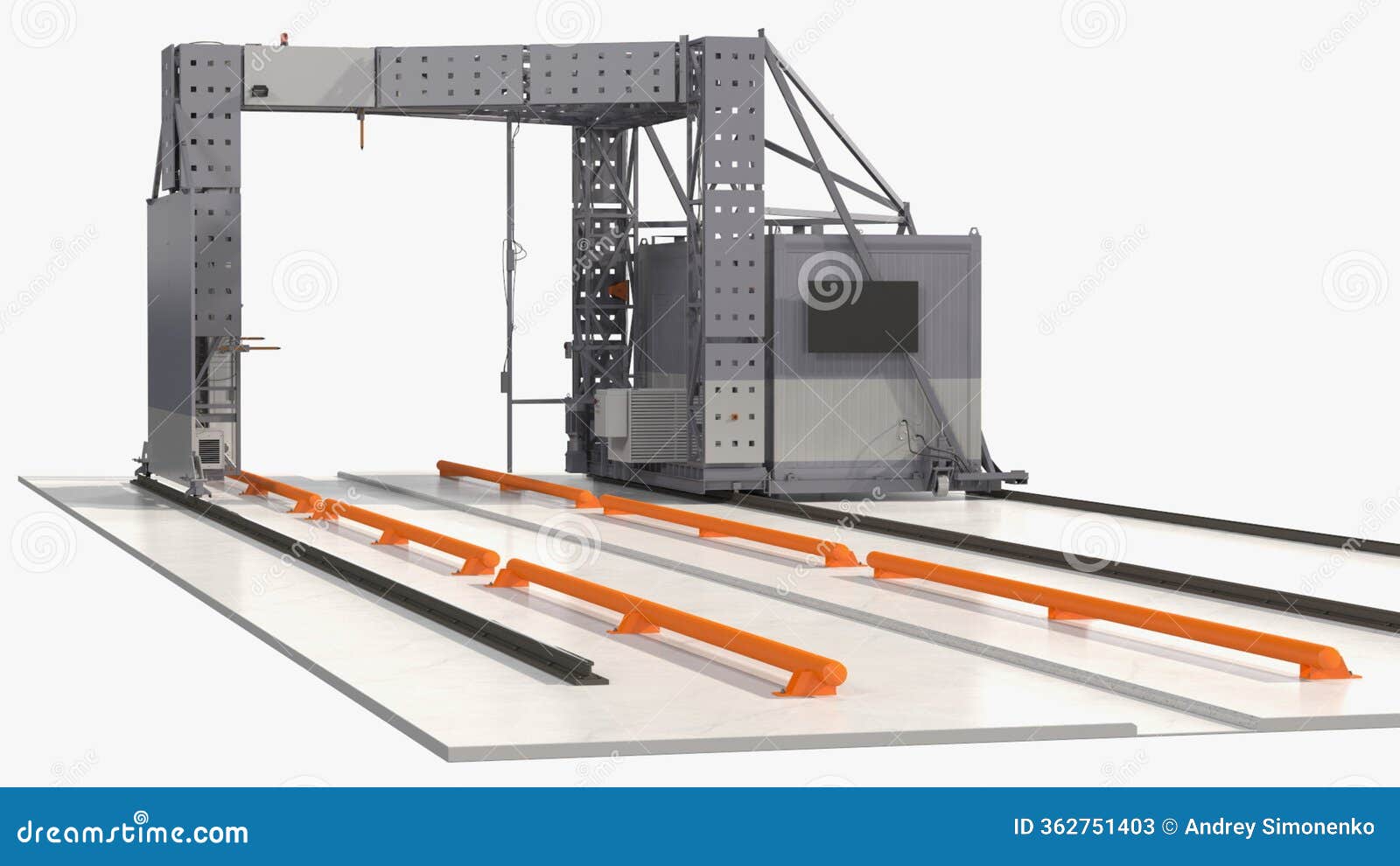 Industrial Robotic Gantry System with Rails and Bars Stock Image ...