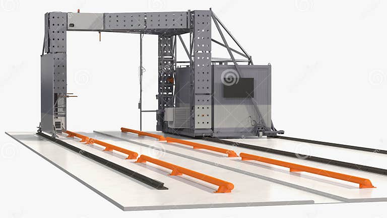Industrial Robotic Gantry System with Rails and Bars Stock Image ...
