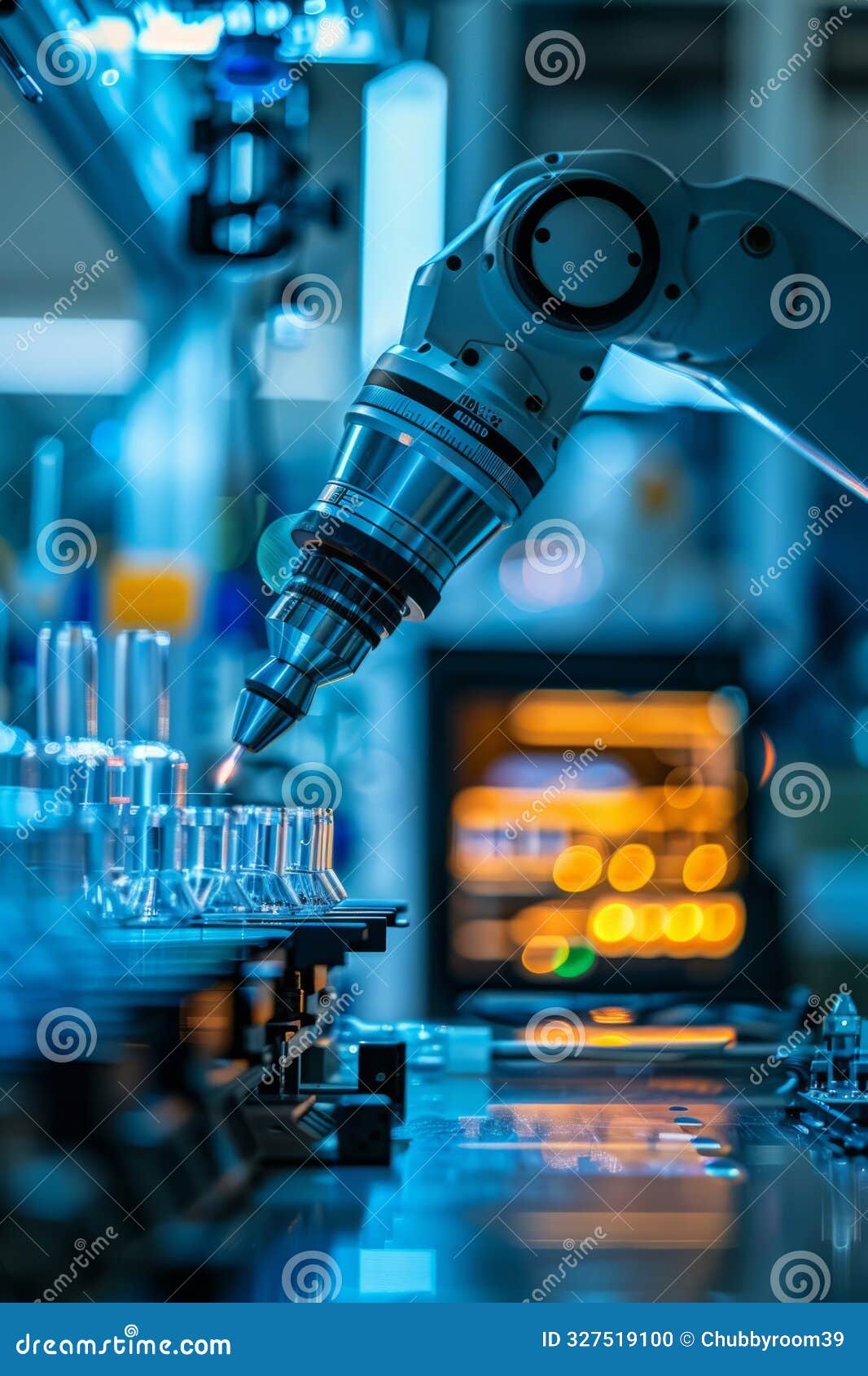 Industrial Robotics, an Automated Robotic Arm Engaged in Precise ...