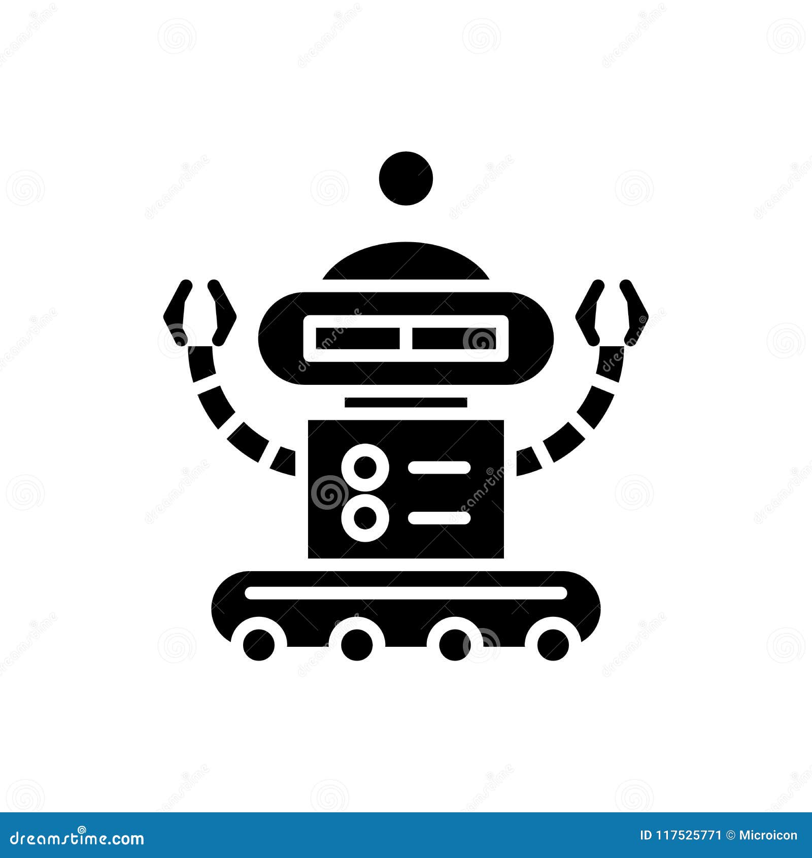 Industrial Robotics Black Icon Concept. Industrial Robotics Flat Vector ... Industrial Robotics Black Icon Concept. Industrial Robotics Flat Vector ...