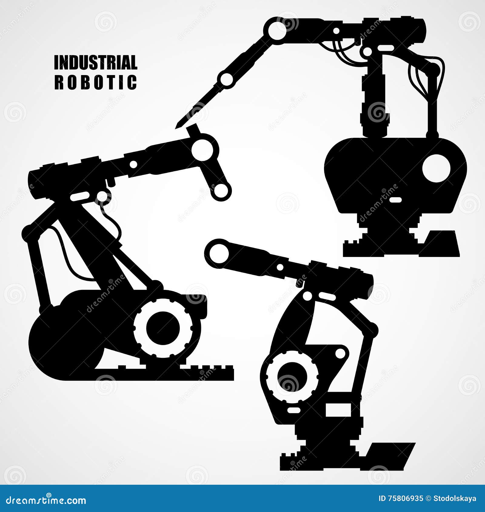 Industrial Robotics Isolated Cartoon Vector Illustrations ...