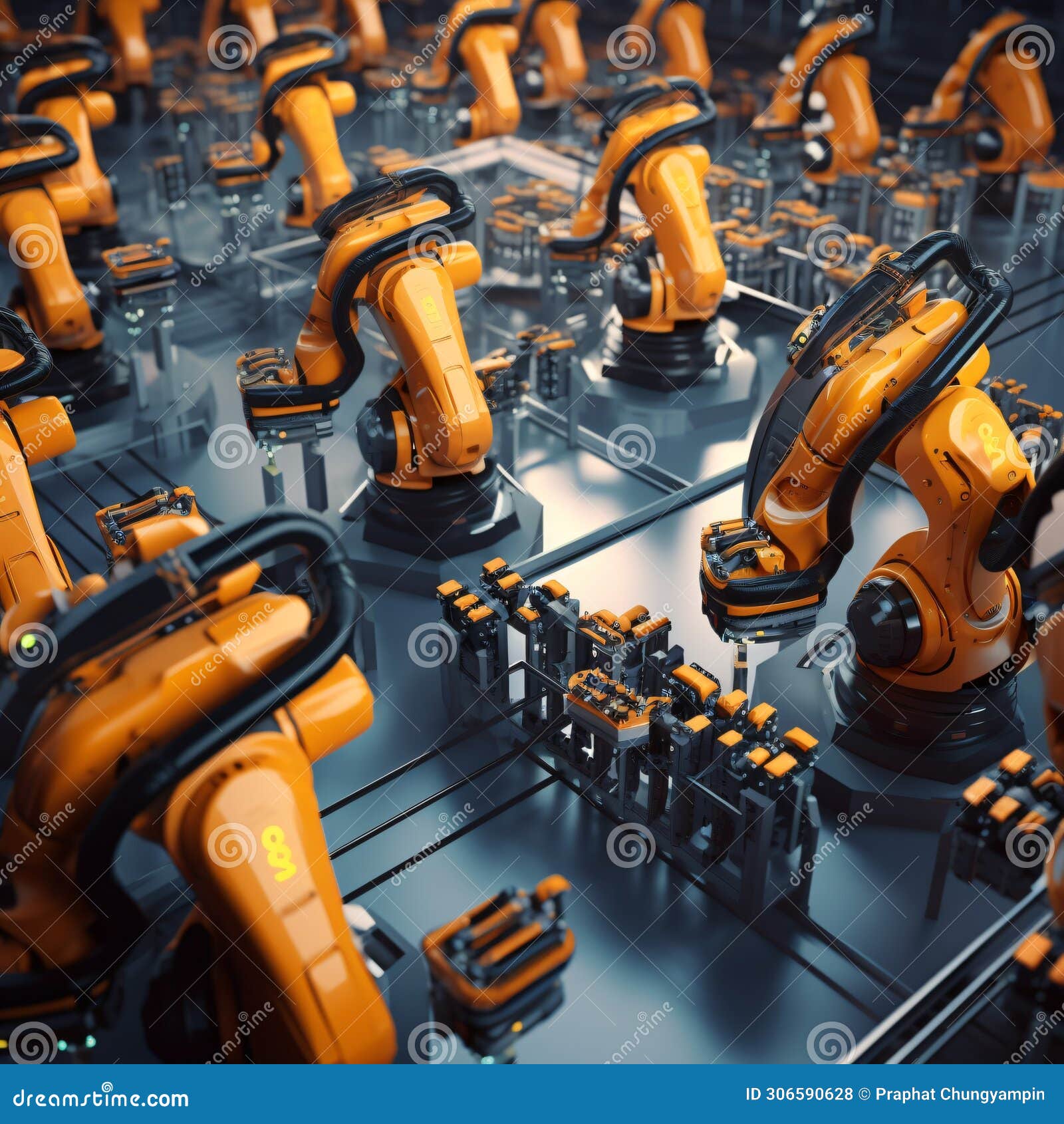 Automated Industrial Robots Streamlining Production Processes Stock ... Automated Industrial Robots Streamlining Production Processes Stock ...