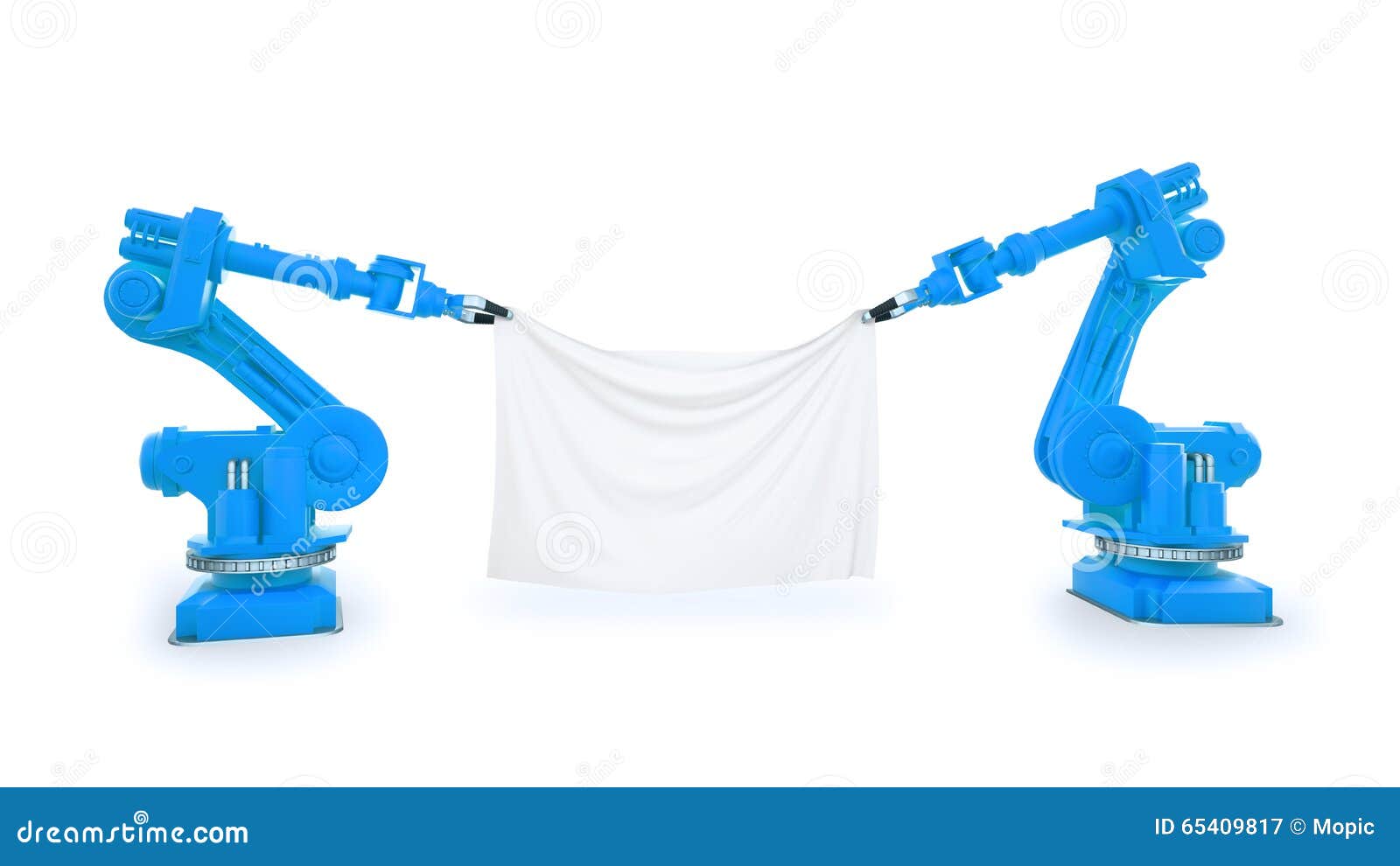Industrial Robots with a Banner Stock Image - Image of design, flag ...