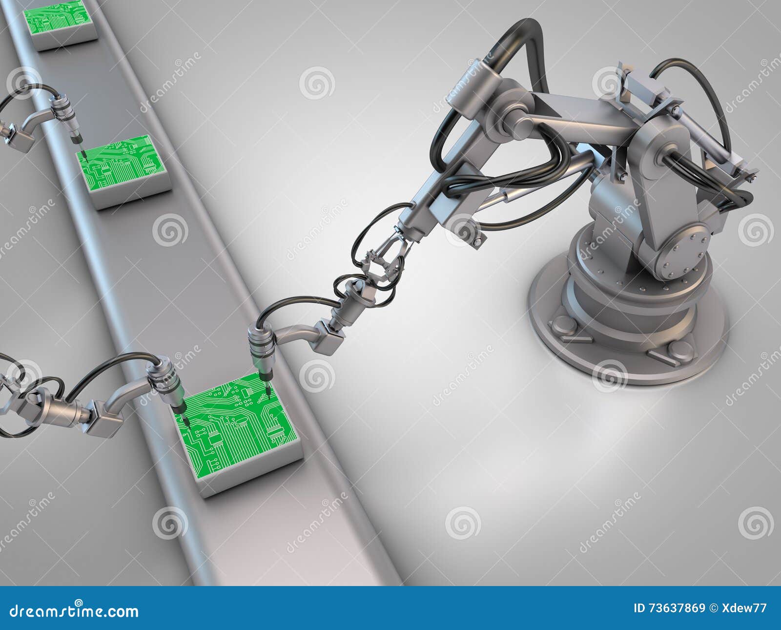 Industrial Robots With Circuit Boards Stock Image | CartoonDealer.com ...