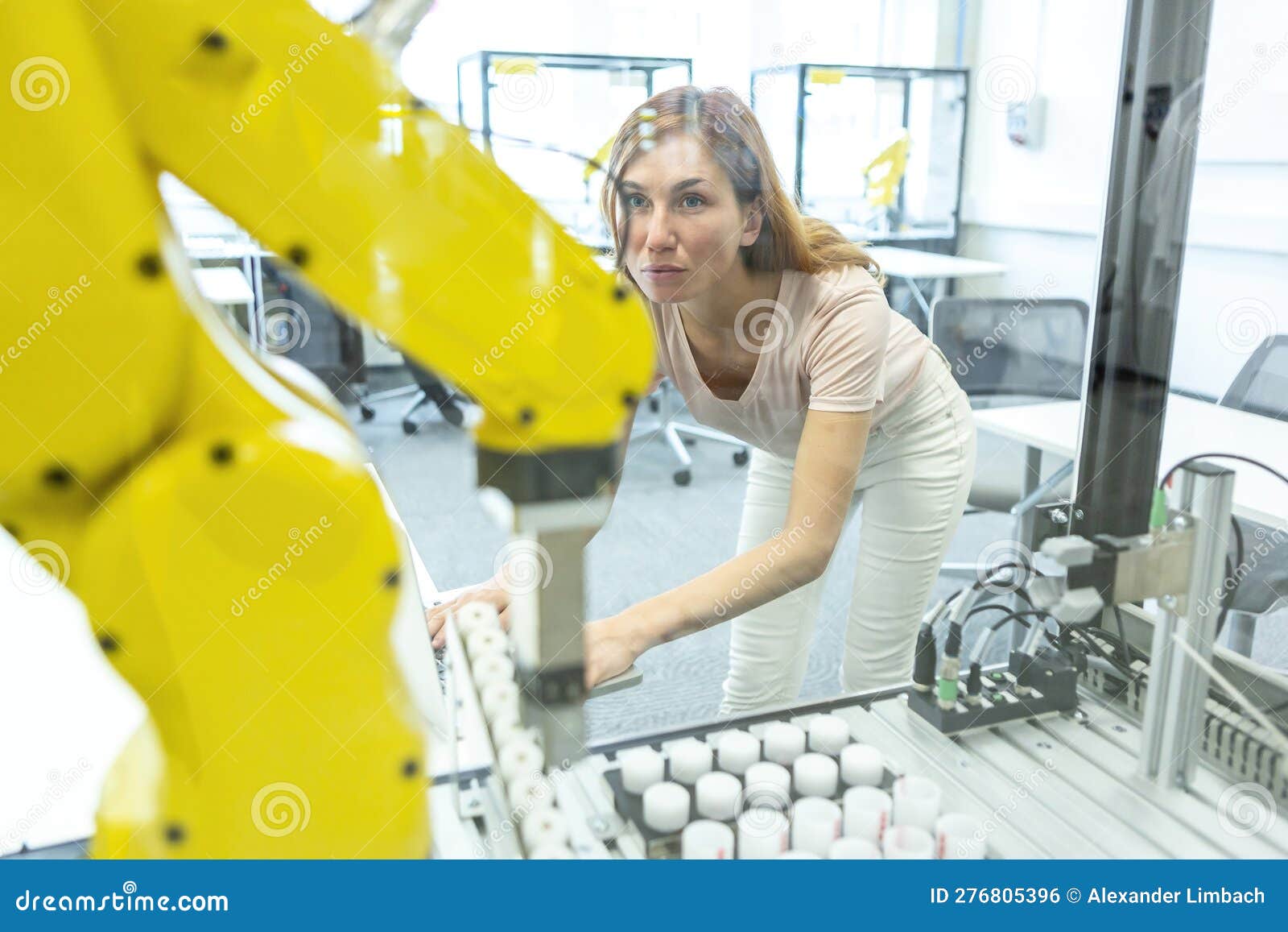 Industrial Robots Development Stock Photo - Image of digital, machine ...